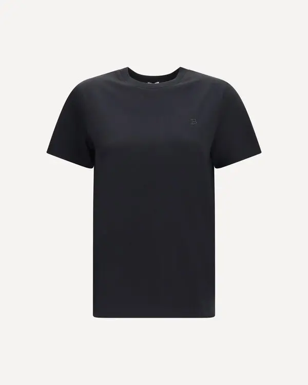 Balmain Embroidered Jersey T-shirt Femae - Black