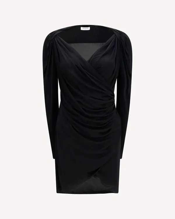 Balmain Draped Jersey Mini Dress