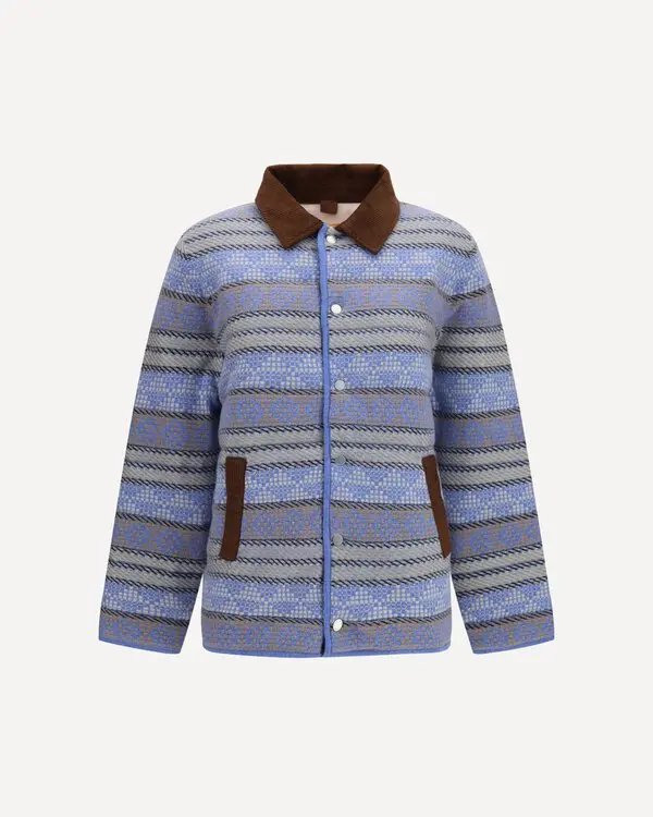 Guest In Residence Wetern Indutry Geometric Jacket - Light Blue