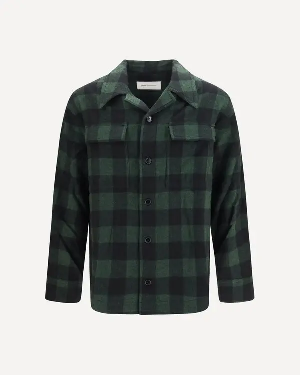 AMI Paris Checked Virgin Wool Hirt