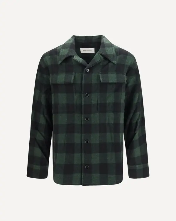 AMI Paris Checked Virgin Wool Hirt