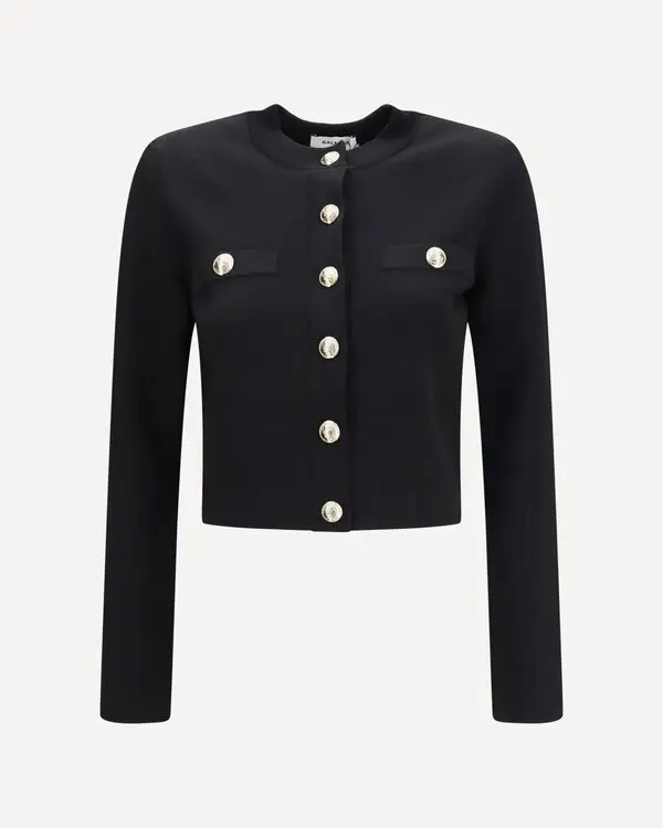Balmain Round-neck Viscose Cardigan - Black