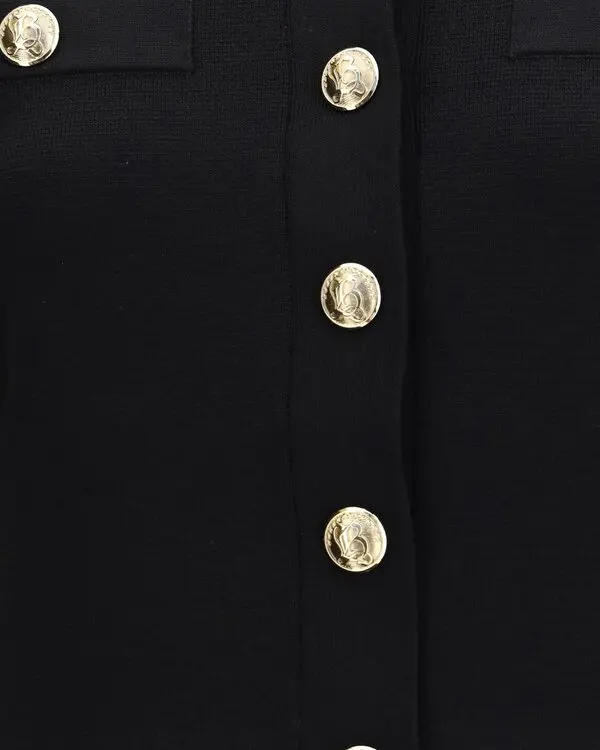 Balmain Round-neck Viscose Cardigan - Black