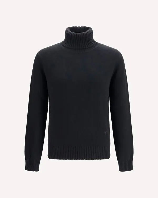AMI Paris Embroidered Logo High-neck Sweater