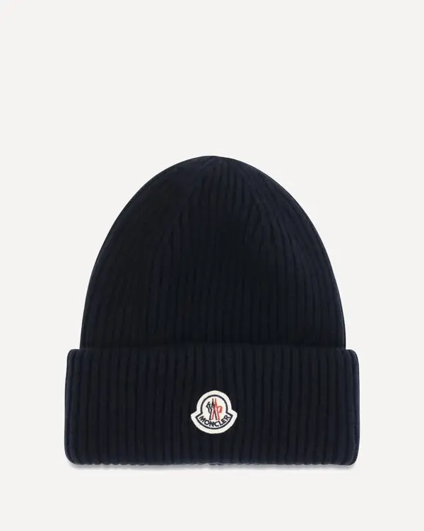 Moncler Wool And Cashmere-blend Beanie - Blue