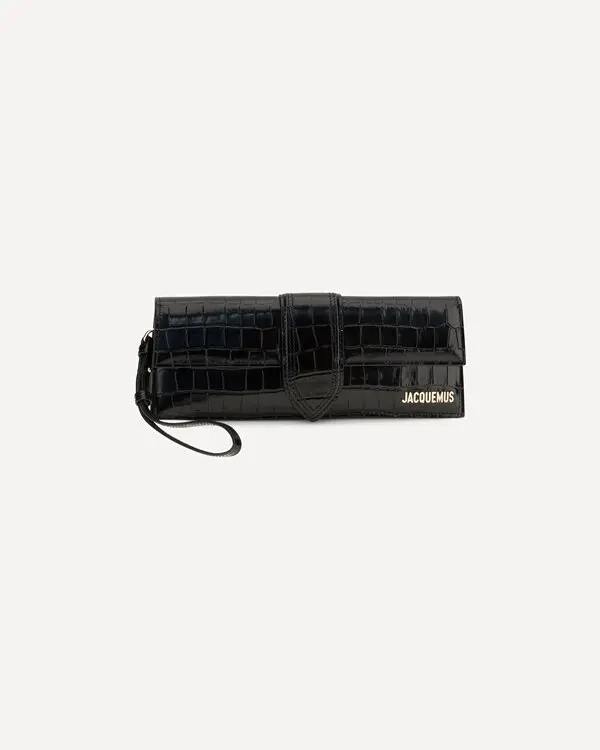 Jacquemus Crocodile-effect Bambino Pouch - Black