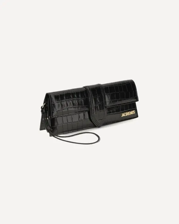 Jacquemus Crocodile-effect Bambino Pouch - Black