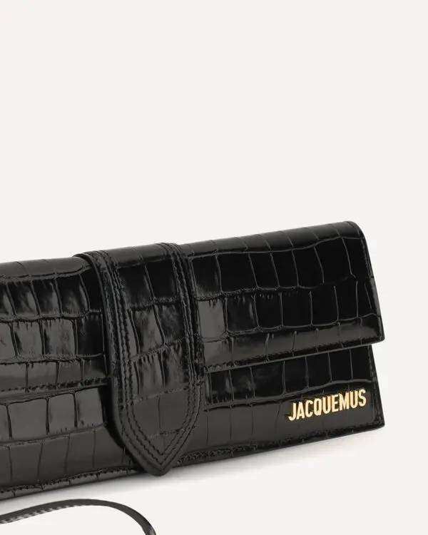 Jacquemus Crocodile-effect Bambino Pouch - Black