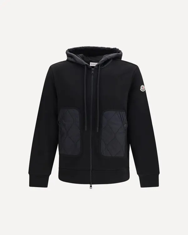 Moncler Hooded Zip-up Sweatshirt Ale - Black