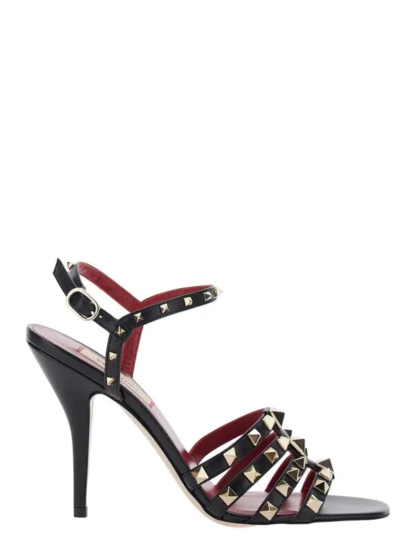 Valentino Garavani Heeled Sandals With Rockstud Embellishment And High Heel In Leather For - Black