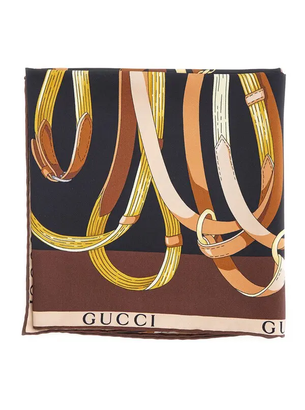 Gucci Scarf With All-over Print In Silk For - Multicolor
