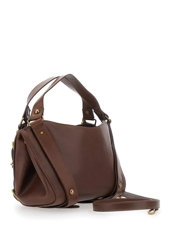 DIESEL® D-one Tophandle Small Bag With Handles And Logo - Brown