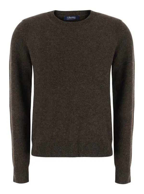 Max Mara S Sweater Voliera With V-neck And Long Sleeves In Fabric For - Brown
