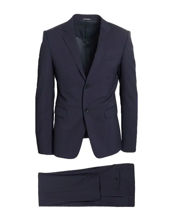 Emporio Armani Suit Size Virgin Wool, Elastane - Blue