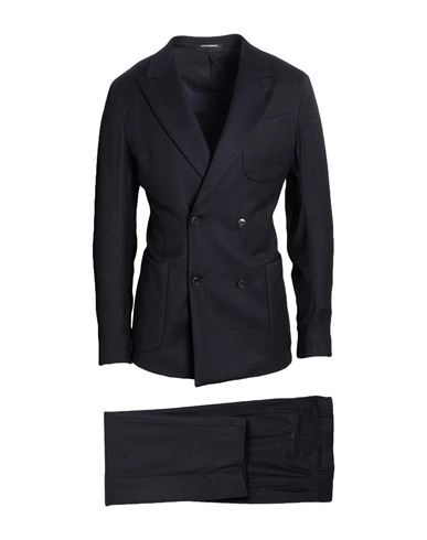 Emporio Armani Suit Charcoal Size Virgin Wool - Navy