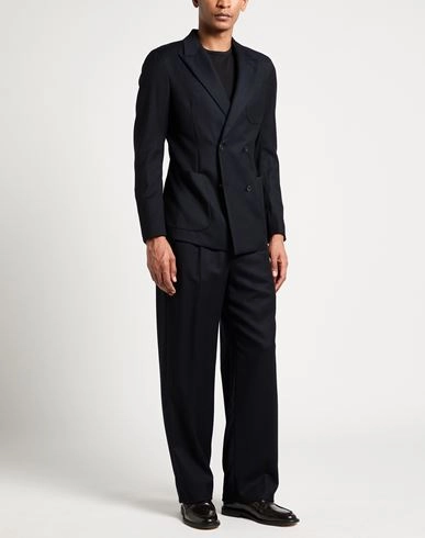 Emporio Armani Suit Charcoal Size Virgin Wool - Navy