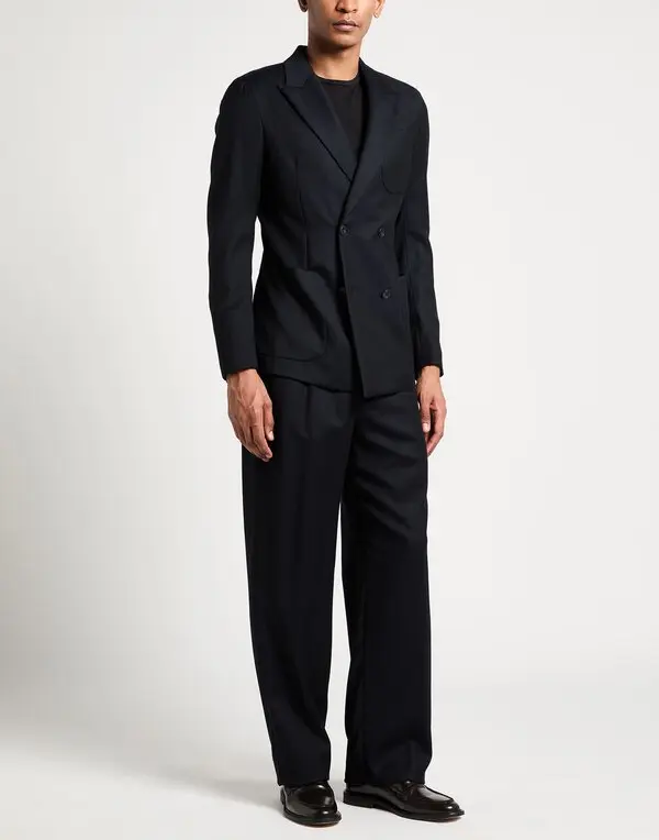 Emporio Armani Suit Charcoal Size Virgin Wool - Navy