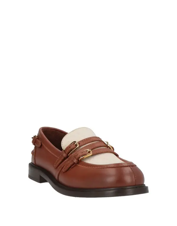 Sandro Loafers Size Leather, Textile Fibers
