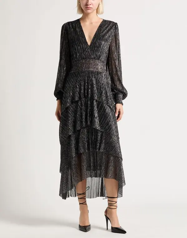 Maje Maxi Dress Size Polyester, Metal Fiber