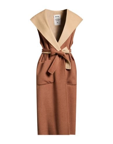 ANNIE PARIS Coat Size Virgin Wool, Cashmere - Light Brown