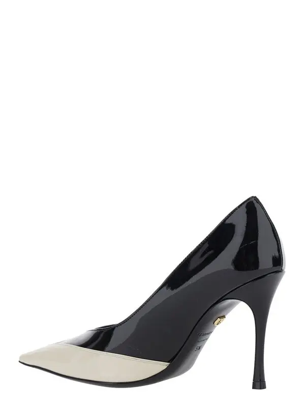 FERRAGAMO Pumps 'yasmin 95-adv' With Pointed Toe In White Leather For - Multicolor
