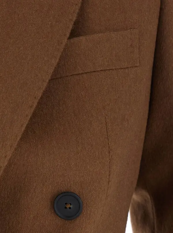 Tagliatore Parigi' Double-breasted Jacket With Peak Revers In Velvet For - Brown