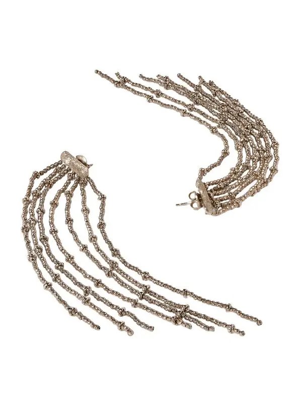 Brunello Cucinelli Metallic Layered Design Drop Earrings In Metal For - Multicolor