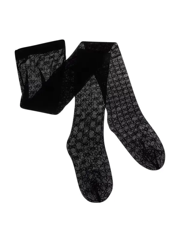 Gucci Tights With All-over Gg Motif In Tech Fabric