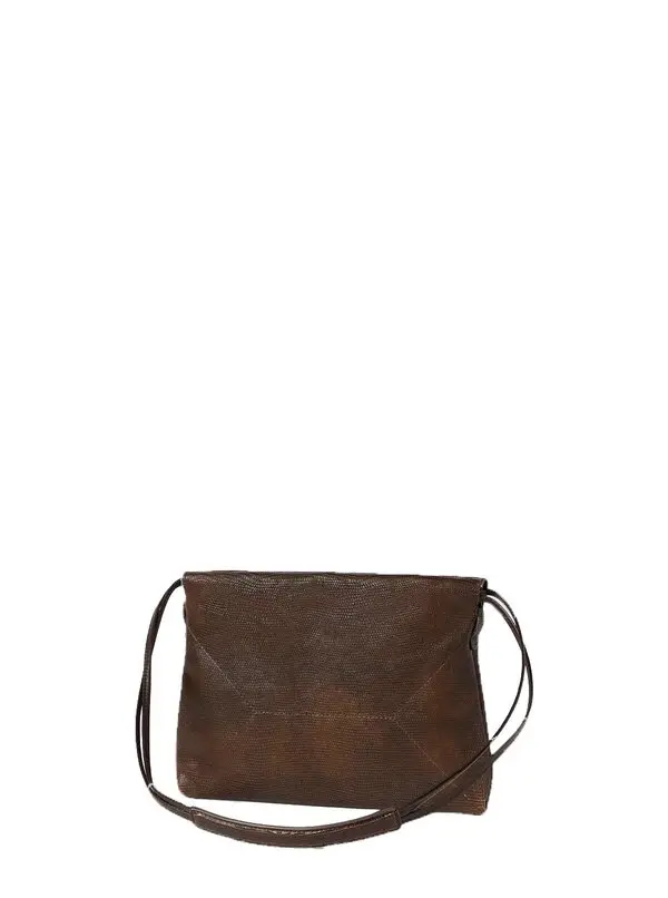 Brunello Cucinelli Brown Shoulder Bag With Drawstring Closure And Monile In Suede For
