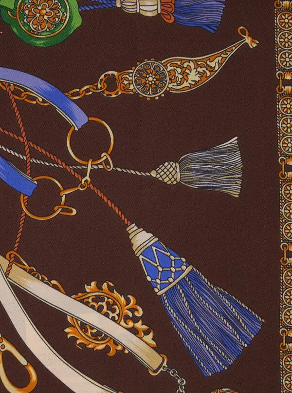 Etro Scarf With All-over Motif In Silk For - Brown