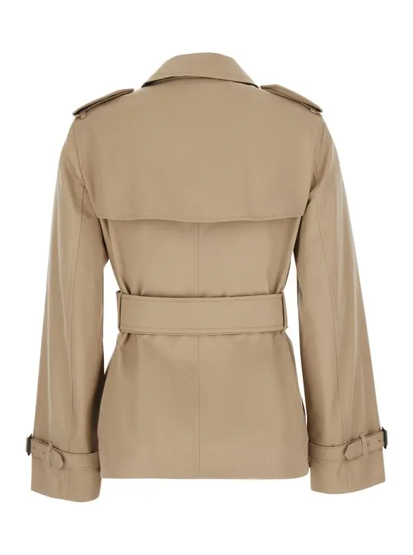 Burberry Beige Jacket With Zip Closure And Front Pockets In Tech Fabric For
