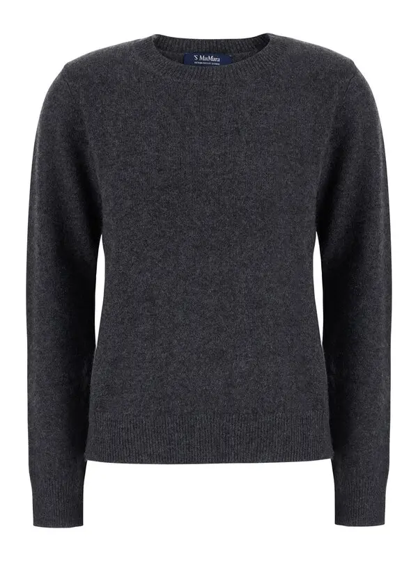 Max Mara S Sweater Voliera With V-neck And Long Sleeves In For - Gray