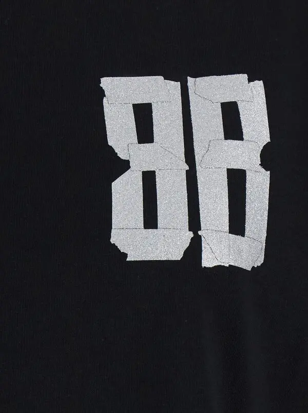 Balenciaga Large Fit Tshirt With Giltter Tape Type On Dry Jersey - Multicolor