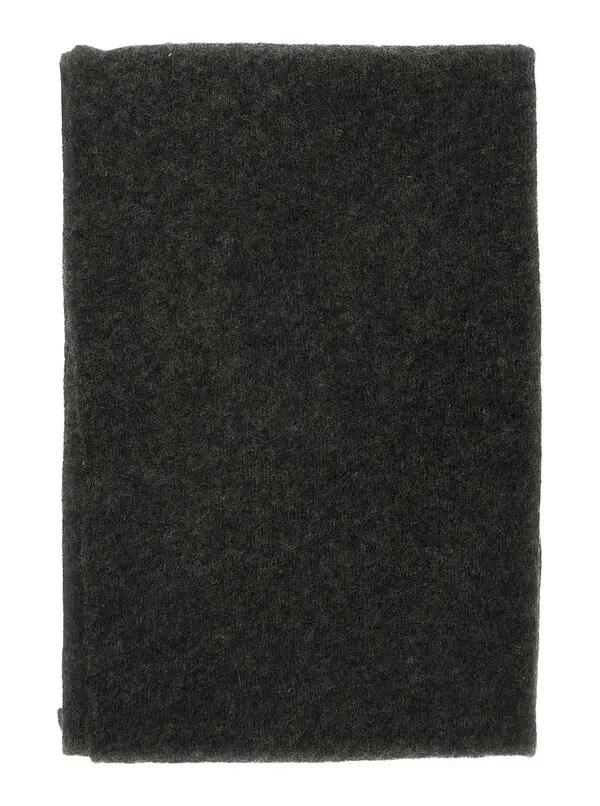 Brunello Cucinelli Scarf With Rectangular Design And Monili Details In Cashmere - Black