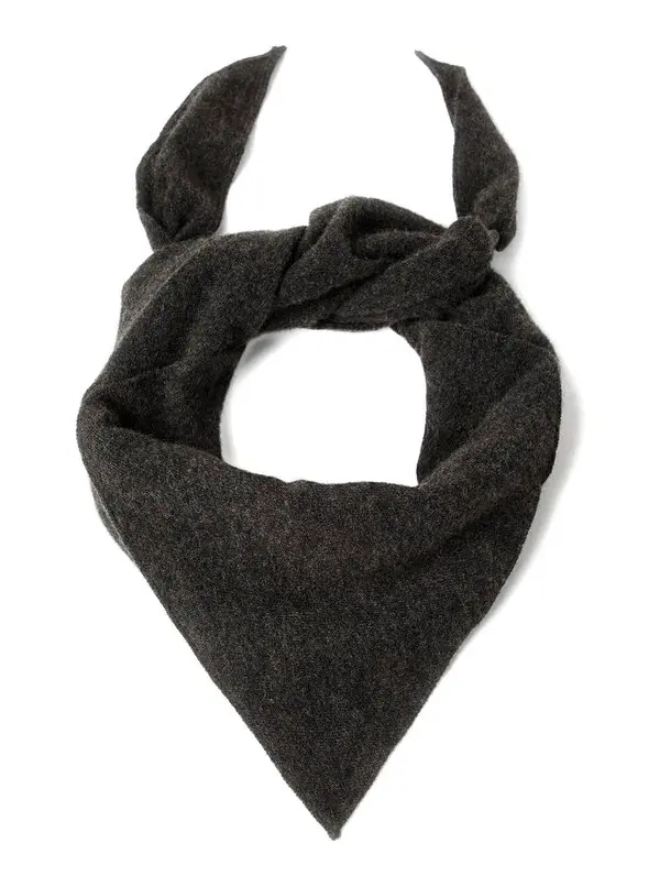 Brunello Cucinelli Scarf With Rectangular Design And Monili Details In Cashmere - Black