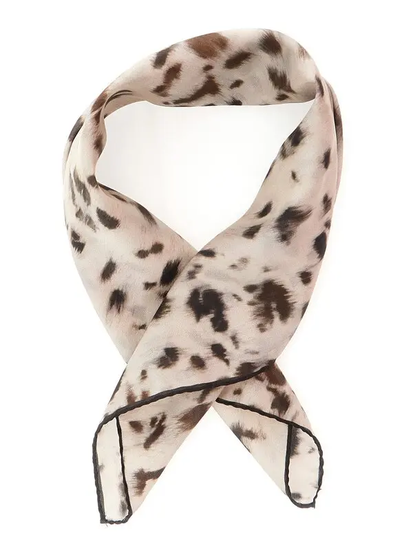 Brunello Cucinelli Beige Scarf With All-over Print In Silk For