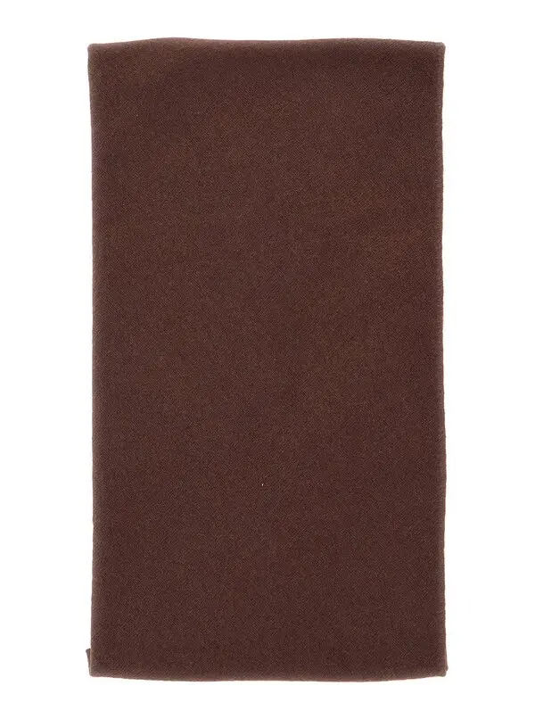 Brunello Cucinelli Brown Scarf With Applied Monile Detail In Cashmere - Multicolor
