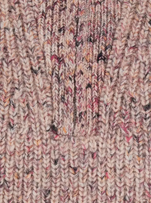 Isabel Marant Étoile Anita' Pink Sweater With High Neck And Zip Closure In Wool And Cotton Blend - Multicolor