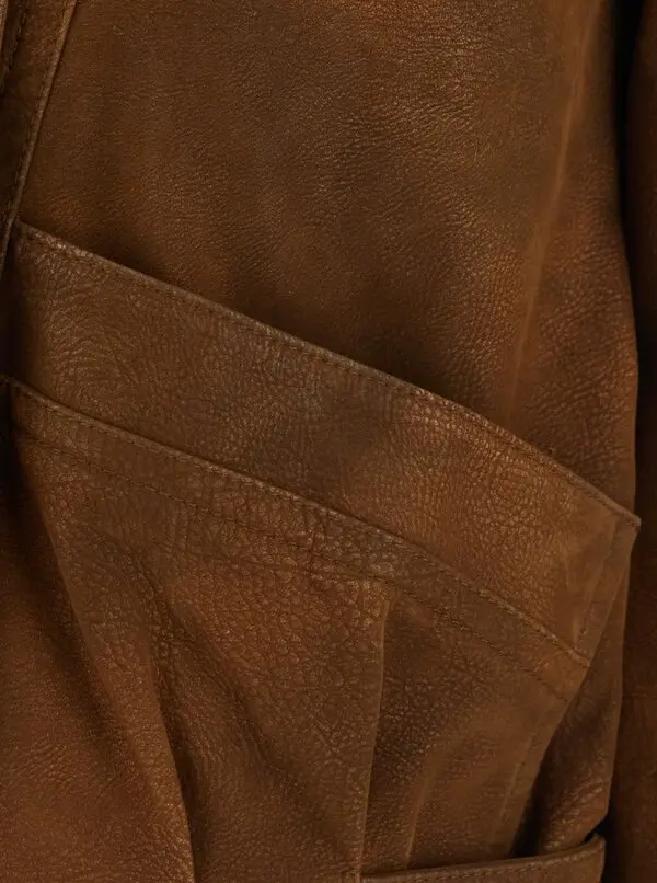 Isabel Marant Étoile Jacket Belma-gc With High Collar And Long Sleeves In Tech Fabric Brown - Multicolor