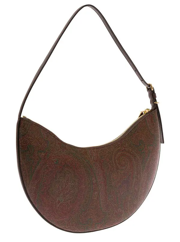 Etro Essential Hobo Bag In Brown With Leather And Fabric