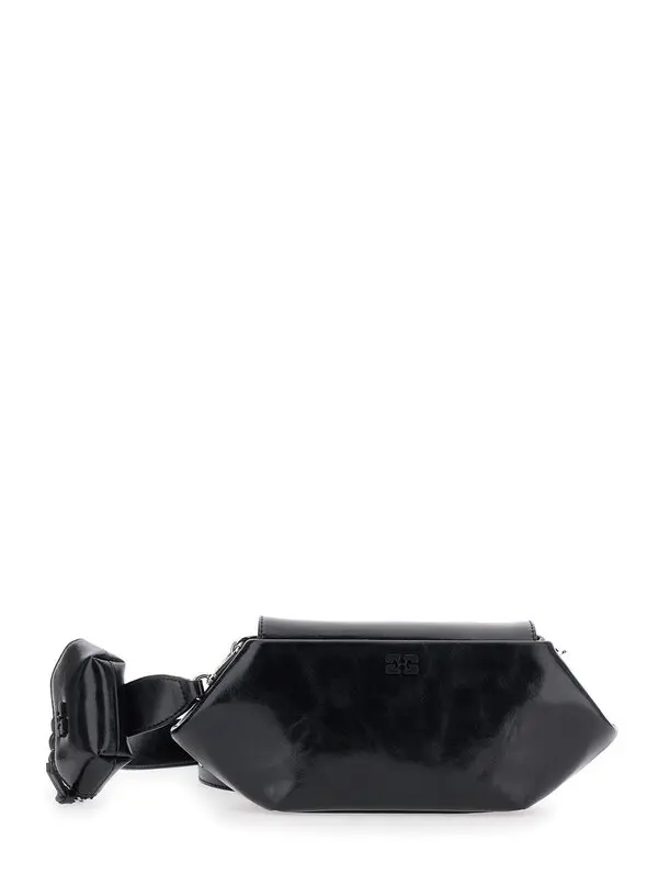 GANNI Black Shoulder Bag With Adjustable And Removable Strap And Butterfly Logo Embossed In Ecoleather For - Multicolor