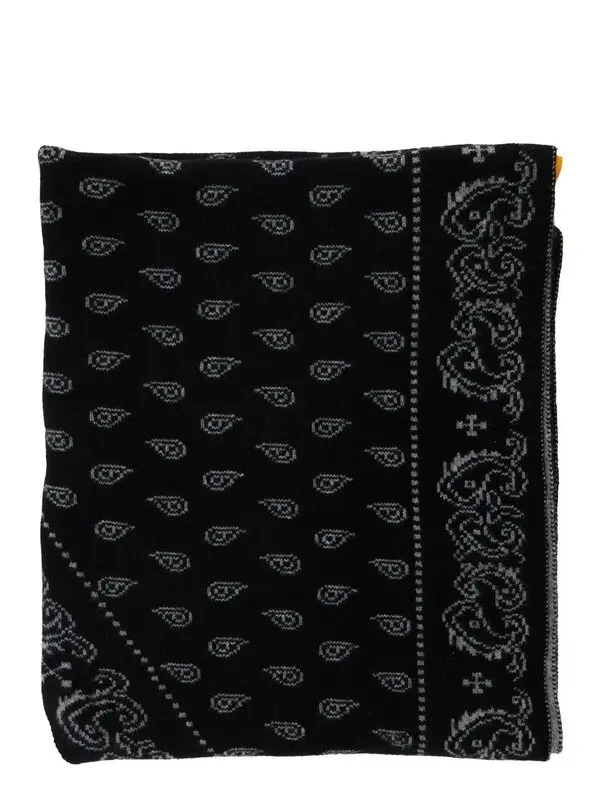 Guest In Residence Scarf 'the Wild Rag' With Fringes In Tech Fabric For - Black