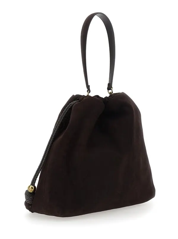 Etro Kalispera' Shoulder Bag With Drawstring Closure And Embroidery In Suede For