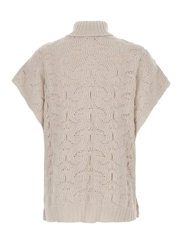Etro High-neck Sweater With Wide Short Sleeves In Blend Wool