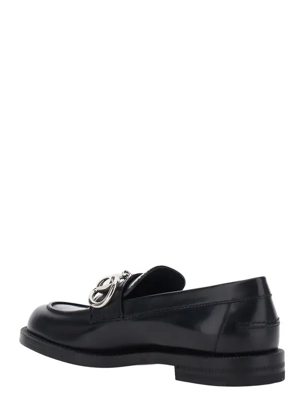 Gucci Emily' Black Loafers With Horsebit Plaque On The Front In Leather For