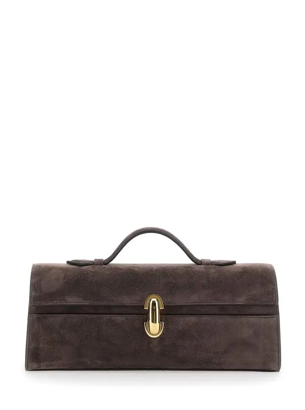 Savette Slim Symmetry Pouch With Suede And - Brown