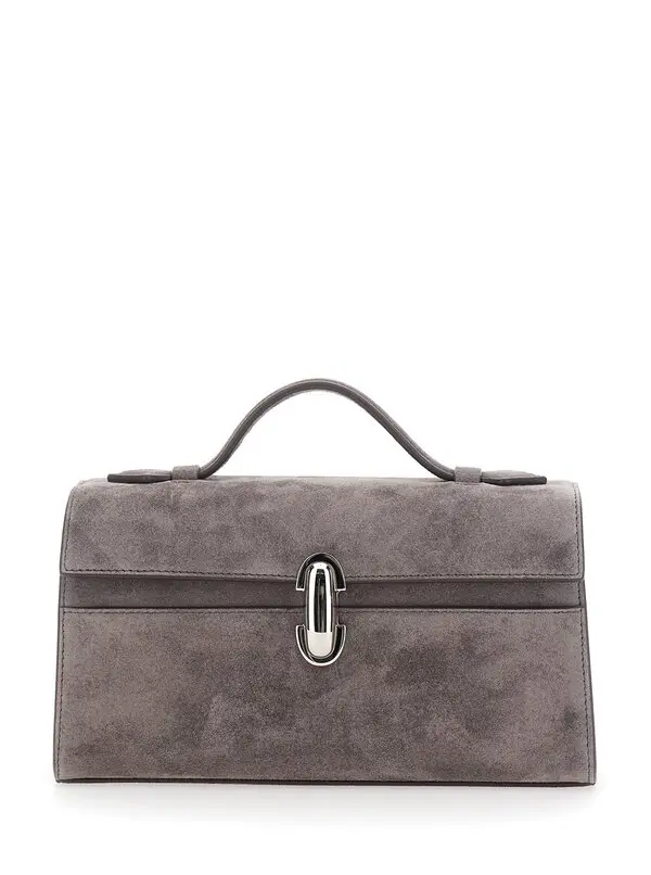 Savette Simmetry' Gray Handbag With Top Handle In Suede For - Brown