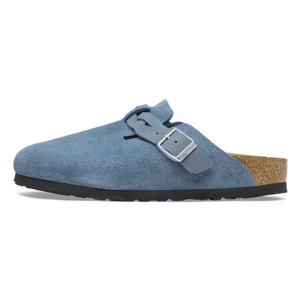 BIRKENSTOCK Boston Braided Suede Leather Sandals 'elemental - Blue