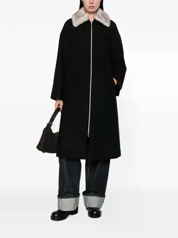 Herno Faux-fur Collar Zip-up Coat