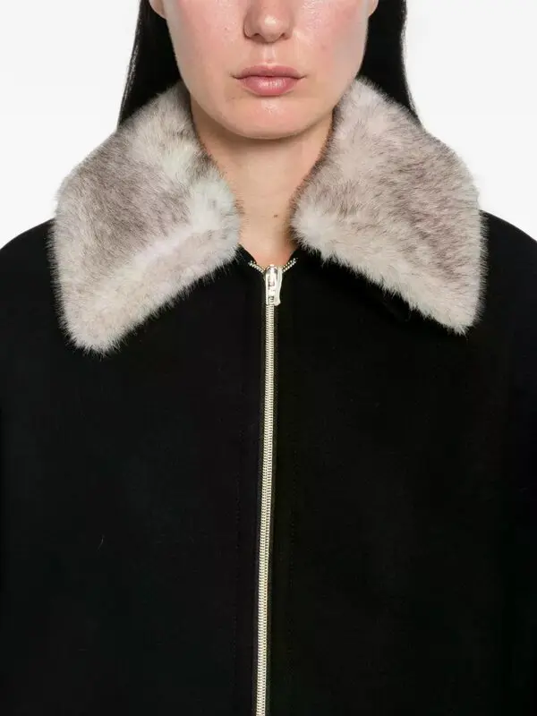 Herno Faux-fur Collar Zip-up Coat